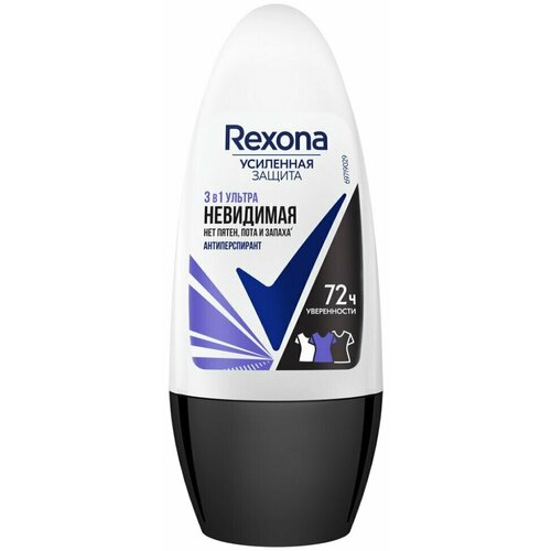 Дезодорант Rexona, Ультраневидимый, для женщин, ролик, 50 мл