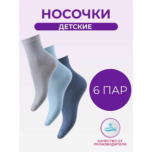 Носки САРТЭКС 6 пар, размер 35/38, голубой, синий