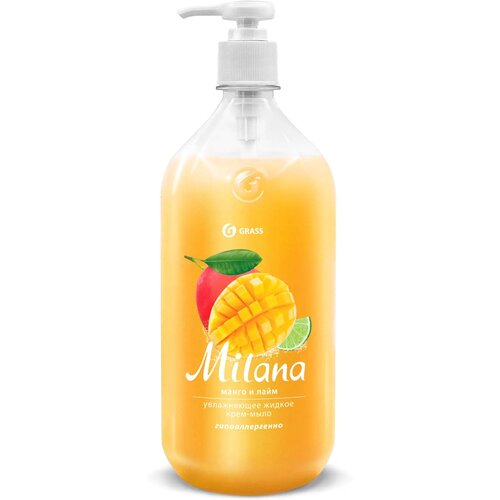 Жидкое крем-мыло Grass Milana "Манго и лайм", 1 л