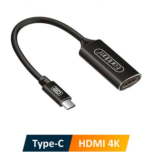 Переходник USB Type-C на HDMI 4K/HD/UHD для подключения компьютера, ноутбука, MacBook к телевизору, монитору, проектору / черный
