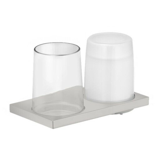Дозатор для жидкого мыла Keuco Edition 11 11153059000 с двойным держателем и , стаканом, хрусталь/латунь, никель шлифованный
