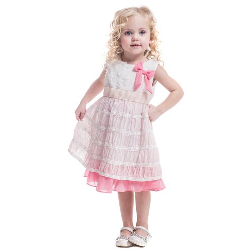 Платье Cascatto, размер 5-6/110-116, белый, розовый