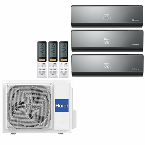 Мульти сплит система на 3 комнаты Haier Lightera Super Match AS09NS6ERA-Bх2+AS12NS6ERA-B/3U70S2SR5FA с Wi-Fi