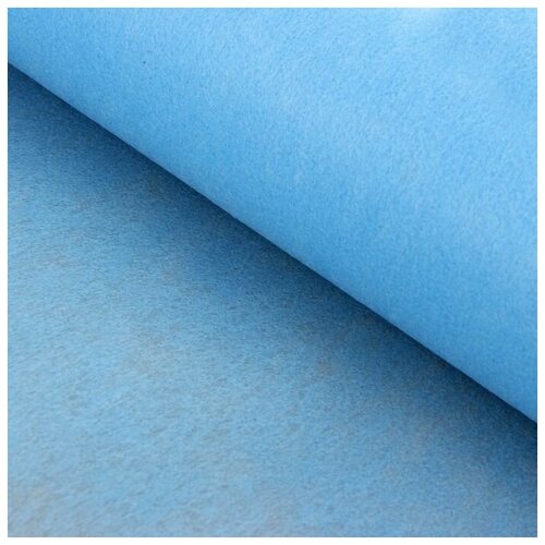 Фетр для упаковок и поделок, однотонный, голубой, двусторонний, рулон 1шт, 50 см x 15 м