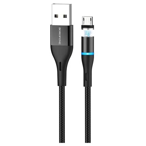Магнитный кабель зарядки телефона (Черный) Micro- USB для Asus Zenfone 2 Laser ZE601KL