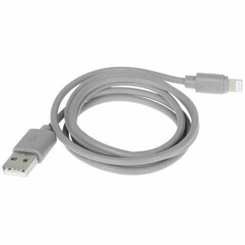 Кабель круглый FinePower Lightning 8-pin - USB серый 1 м