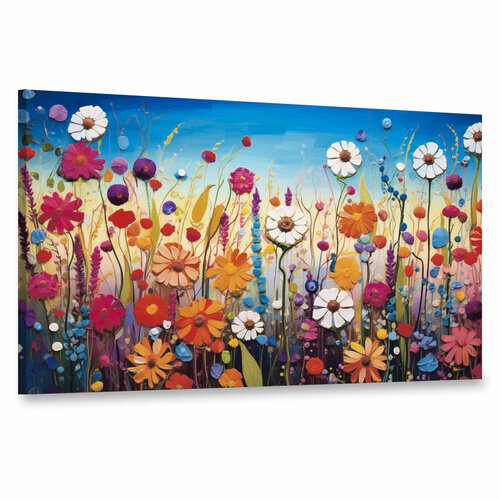 Интерьерная картина 100х60 "Полевые цветы"