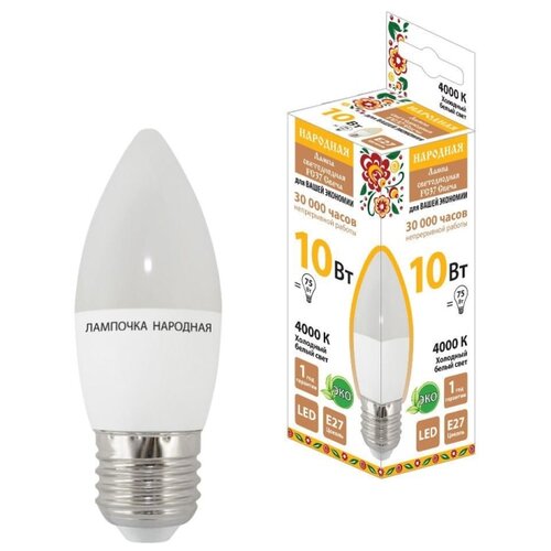 Упаковка светодиодных ламп 42 шт. TDM ELECTRIC Народная SQ0340-1595, E27, FC37, 10 Вт, 4000 К