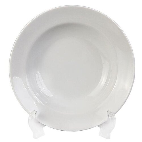 Набор тарелок "белье/Идиллия" глубоких круглых, фарфоровых, белых, 2 штуки