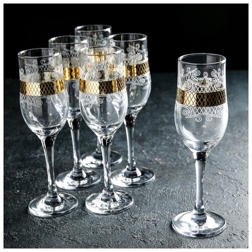Набор бокалов для шампанского Винтаж, 200 мл, 6 шт