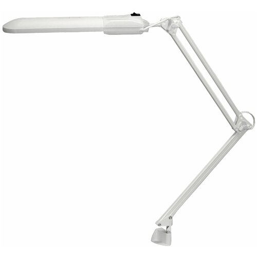 Настольная лампа светильник Дельта на струбцине, люминесцентная, цоколь 2G7, 11 Вт, белый