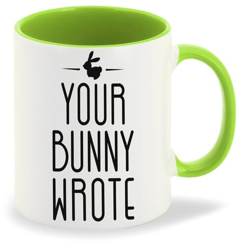 Кружка светло-зеленый CoolPodarok Your Bunny Wrote