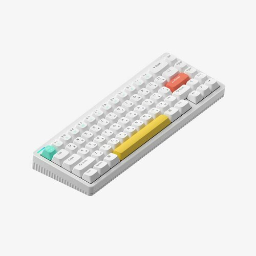 Беспроводная механическая клавиатура Nuphy Halo65, 67 клавиш, RGB подсветка, Rose Glacier Switch, белая