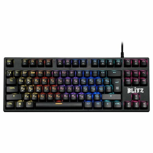 Клавиатура Defender Blitz GK-240L RU, игровая, с подсветкой, из пластика, цвет черный, 1 шт