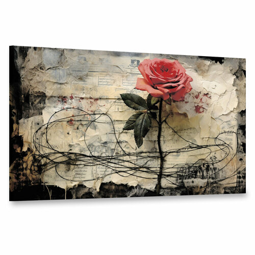 Интерьерная картина 100х60 "Розы в тишине"