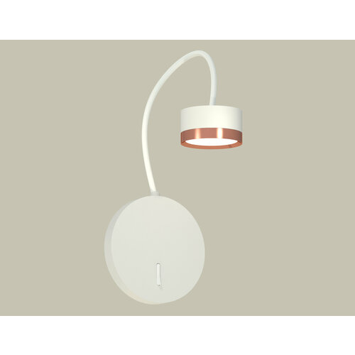 Комплект настенного светильника с выключателем Ambrella light XB9595153 SWH/PPG белый песок/золото розовое полированное GX53 (C9595, N8126)