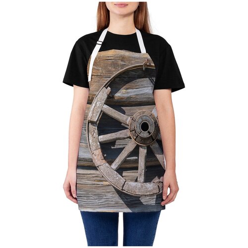 Фартук женский для готовки JoyArty "Сломанное колесо телеги", универсальный размер