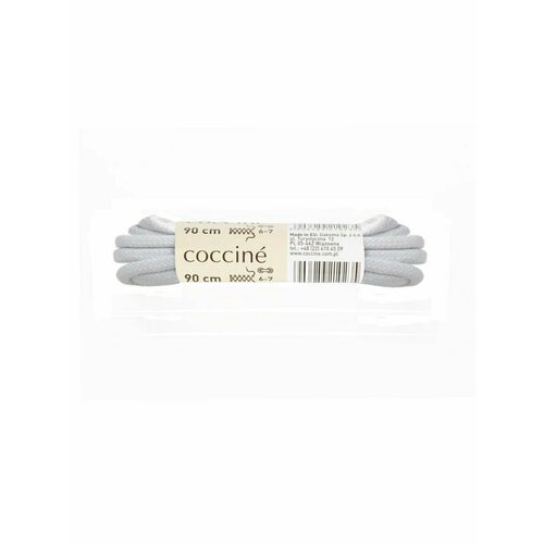 Шнурки хлопковые круглые толстые Coccine, белый, 5 мм, 90 см