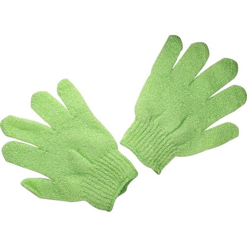 Мочалка для душа перчатки массажные, нейлон, 1 пара, цвет зеленый