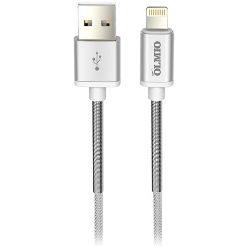 Кабель Olmio HD, USB 2.0 - Lightning, ПР038645, белый, 1.2 м