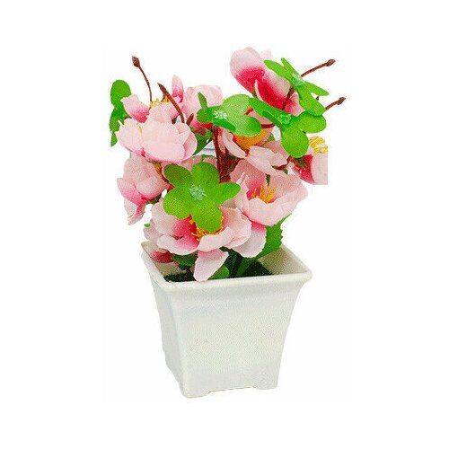 Искусственные цветы, декоративный букет Сакура, 19 см, бело-розовые