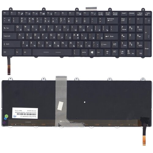 Клавиатура для ноутбука MSI V139922AK1 с подсветкой черная с рамкой