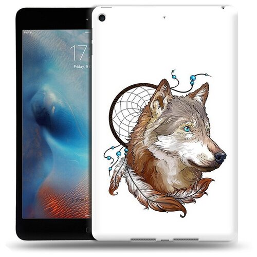 Чехол задняя-панель-накладка-бампер MyPads волк и ловец снов для iPad mini 1/iPad mini 2/iPad mini 3-A1432/A1454/A1455/A1489/A1490/A1491/A1599/A1601 противоударный