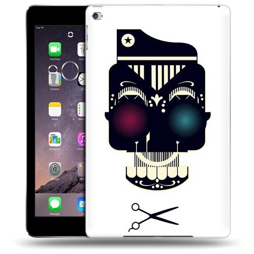Чехол задняя-панель-накладка-бампер MyPads черно белый скелет с яркими глазами для Apple iPad Air 2 (A1566/A1567) противоударный