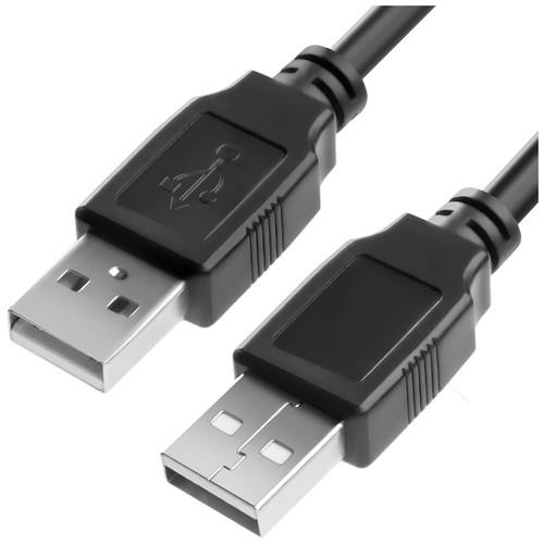 Кабель USB 1,8 метра GCR 2 АМ АМ черный 28 28 AWG экран армированный морозостойкий для подключения жесткого диска