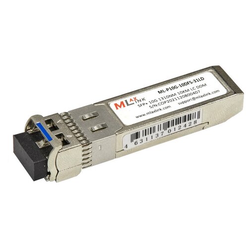 Модуль MlaxLink оптический двухволоконный SFP+, 10Гб/с, 10км, 1310нм, 2xLC, DDM