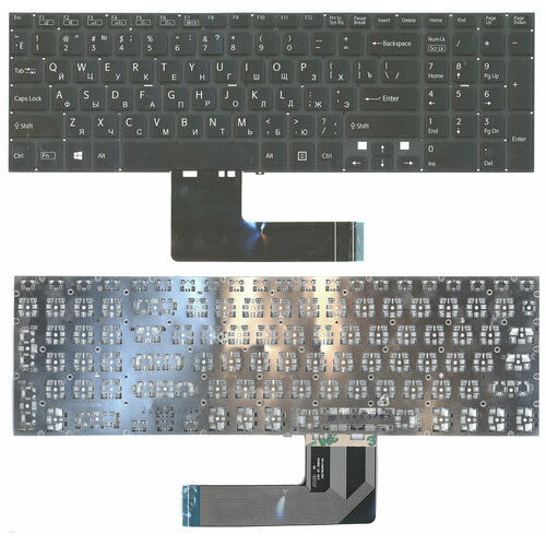 Клавиатура для Sony Vaio SVF15N1H4RS черная, с поддержкой подсветки