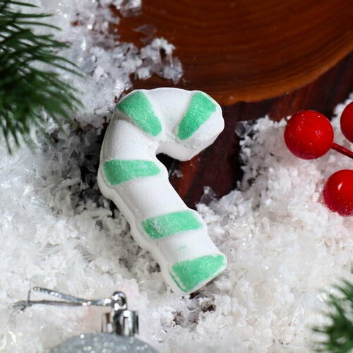 Новогодняя бомбочка для ванны "Леденец", зелёный, 40 гр