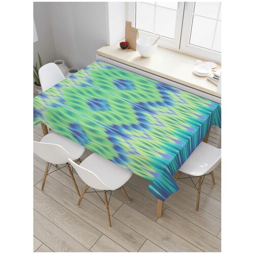 Скатерть прямоугольная JoyArty на кухонный стол "Узор зигзагом" из оксфорда, 120x145 см