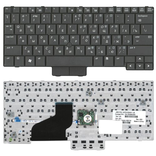 Клавиатура для ноутбука HP 506677-001 черная, короткий шлейф