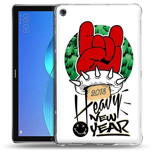 Чехол задняя-панель-накладка-бампер MyPads Гангстер новый год для Huawei MediaPad M5 Lite 10 (BAH2-L09/W09/AL10) противоударный