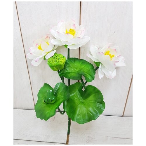 Искусственные цветы Лотос белый (букет) /Искусственные цветы для декора/Декор для дома