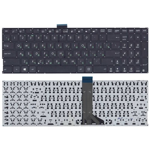 Клавиатура для ноутбука Asus VivoBook X555LI, черная без рамки, плоский Enter (шлейф 11,5 см)