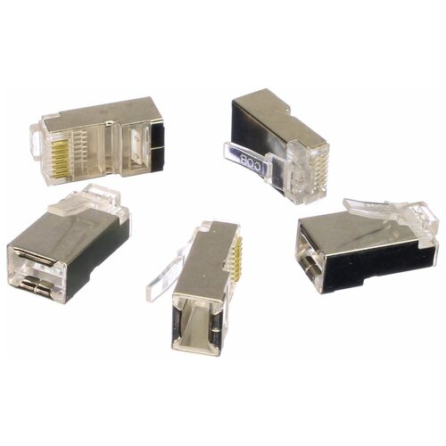 Коннектор 8P8C (RJ45) CAT 5e экран (упаковка 5шт)