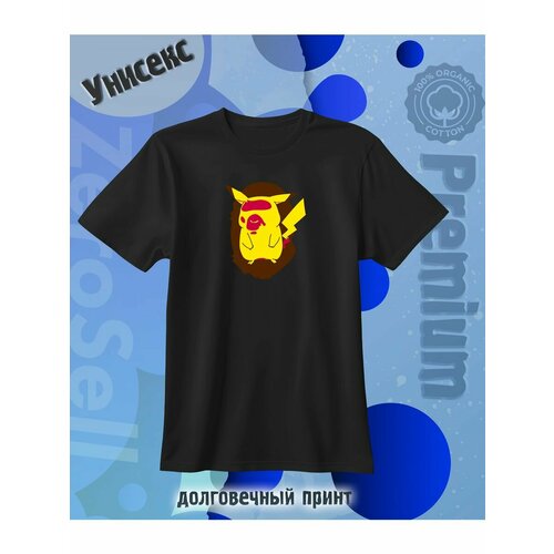 Футболка Zerosell с пикачу a bathing ape, размер XS, черный