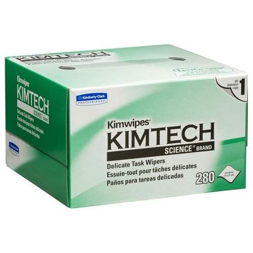 Салфетки безворсовые профессиональные KimWipes Kimtech для оптики ; линз фотоаппаратов ; очков ; смартфонов ; часов ; маникюра 280 шт.