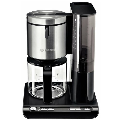 Кофеварка Bosch TKA8633, капельная, 1100 Вт, 1.25 л, чёрно-серебристая