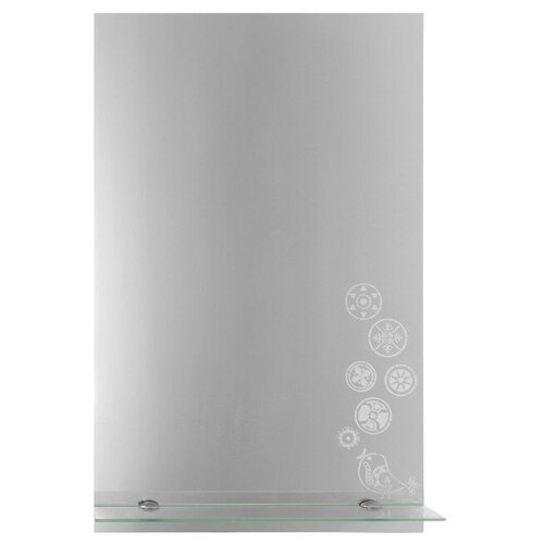 Зеркало «Поющая поночка», с пескоструйной графикой, настенное, с полочкой, 40×60 см 4348400
