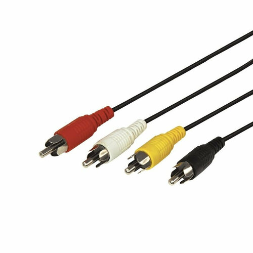 Кабель Rexant 4 RCA - 4 RCA, длина 1.5 м, черный