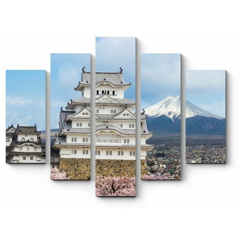 Модульная картина Himeji Castle and full cherry blossom 75x60