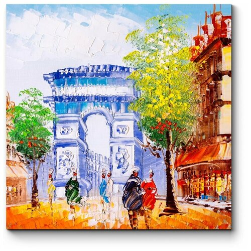 Модульная картина На улочках Парижа 40x40