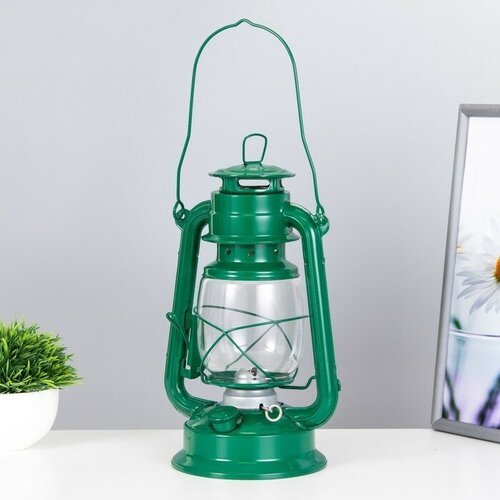 RISALUX Керосиновая лампа декоративная зеленый 14х18х27,5 см RISALUX