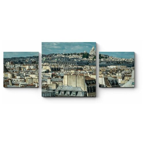 Модульная картина Над крышами Парижа130x56