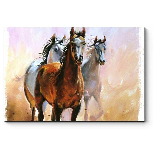 Модульная картина Трио бегущих по пустыне 60x40