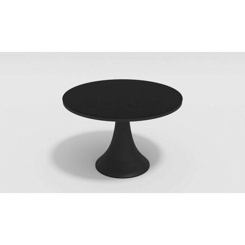 Стол обеденный Gardenini Voglie round 110x110 каркас темно-серый карбон/столешница черное глянцевое стекло