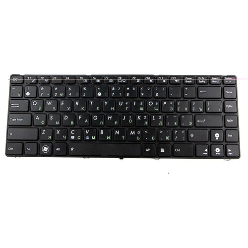 Клавиатура для ноутбука Asus A42Jr, русская, черная с черной рамкой